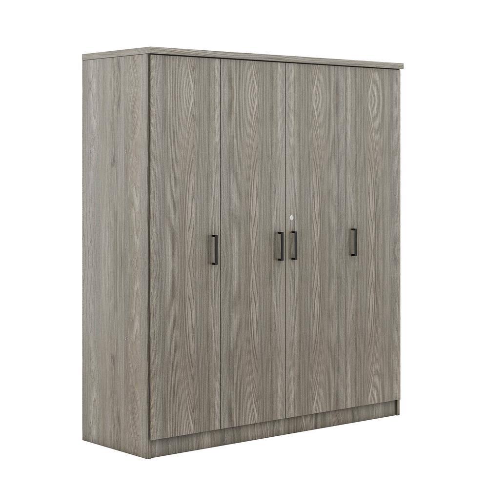 Nestfair 4-Door Gray Wood 59.2 in. Wardrobe with 1-Drawers WR0002E ...