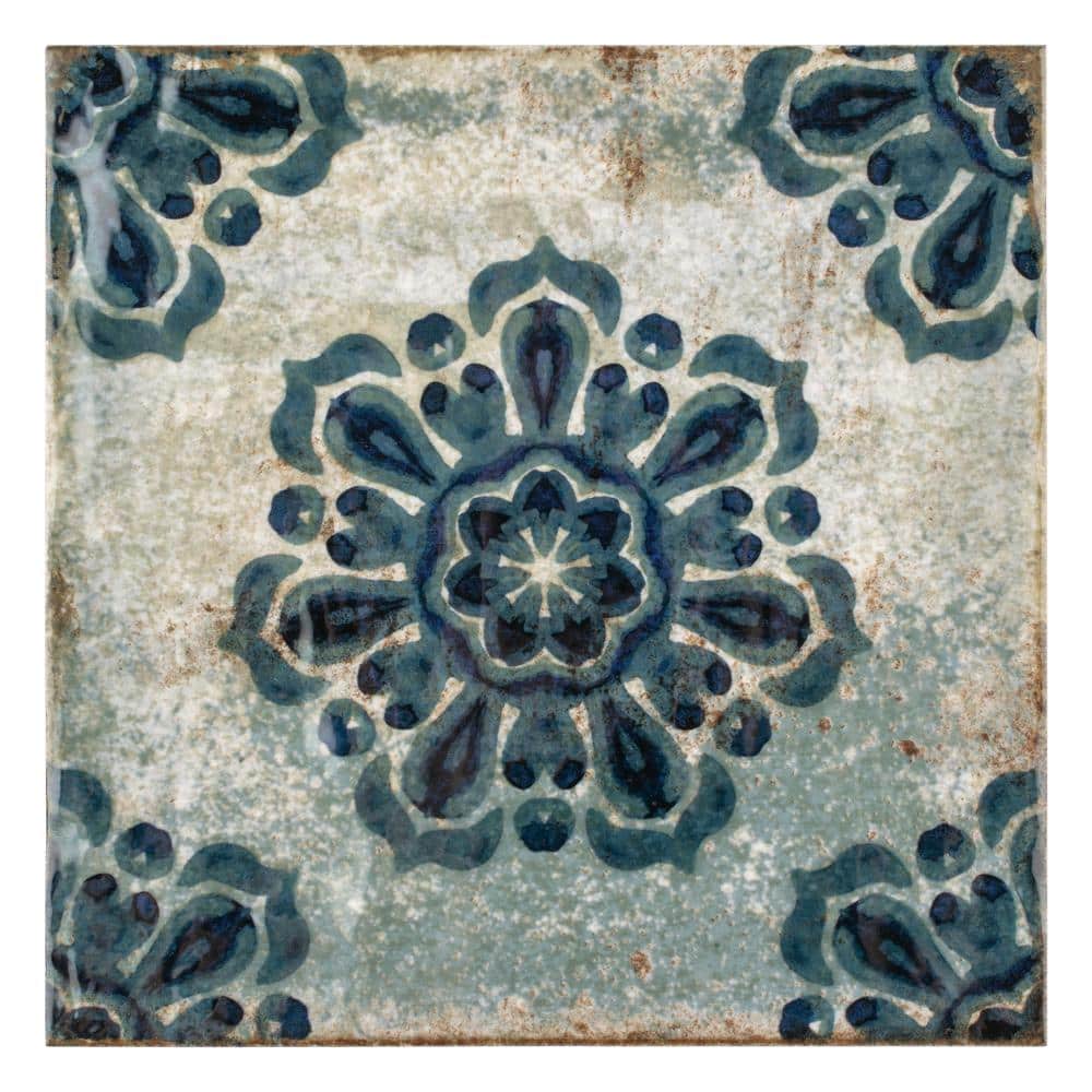 Merola Tile Livorno Decor Vechio 7-7/8 in. x 7-7/8 in. Ceramic Wall ...