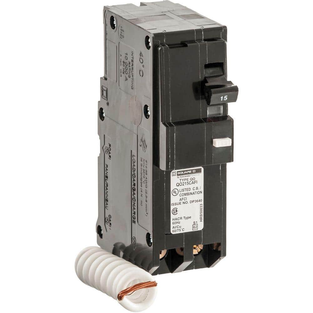 Square D QO 15 Amp 2-Pole Combination Arc Fault Circuit Breaker ...