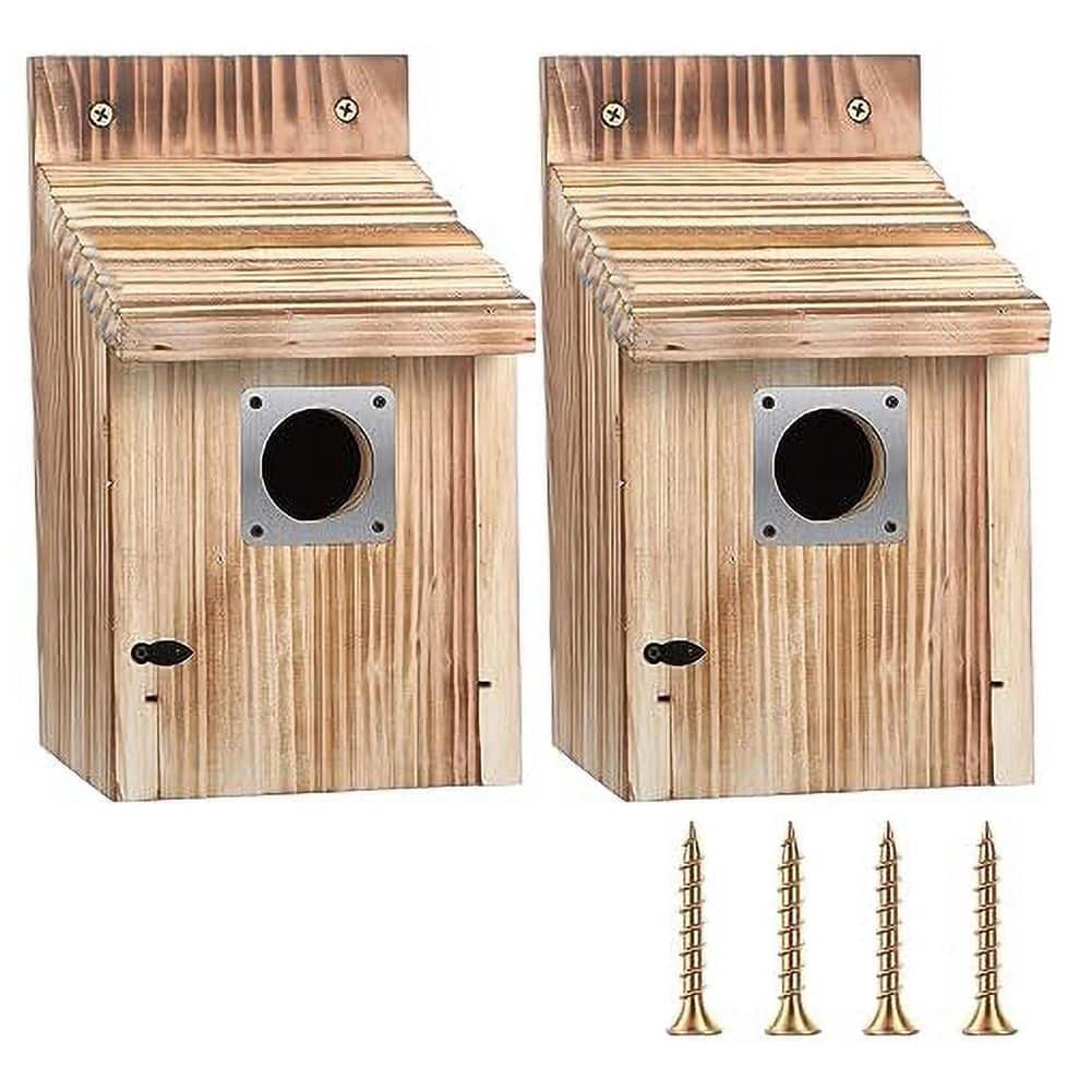 .N/A Cedar Bluebird Wooden Bird Houses for Outside with Metal Predator ...