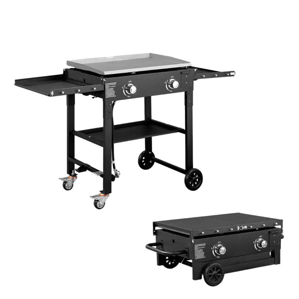 Karl home 2-Burner Foldable Propane Gas Flat Top Outdoor Griddle ...