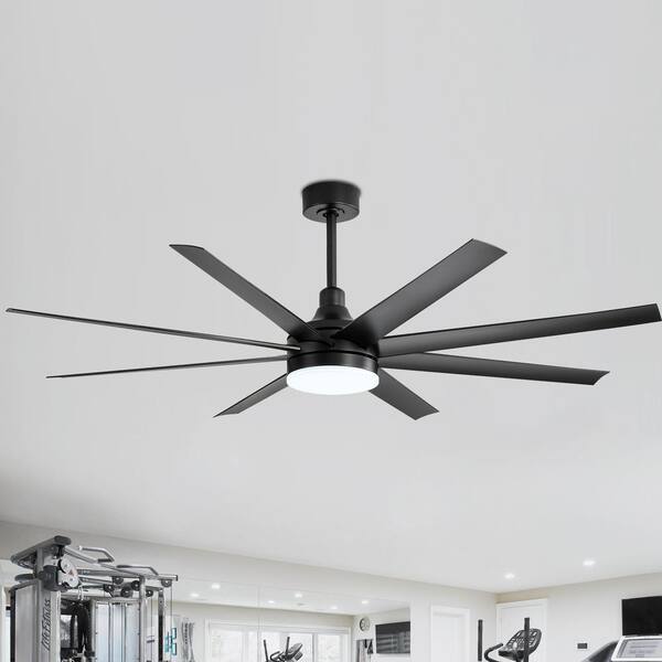 Breezary Archer 65 in. Integrated LED Indoor Black Ceiling Fans with ...