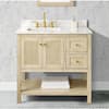 Home Decorators Collection Arcott 37 in. Single Sink Fluted Natural ...