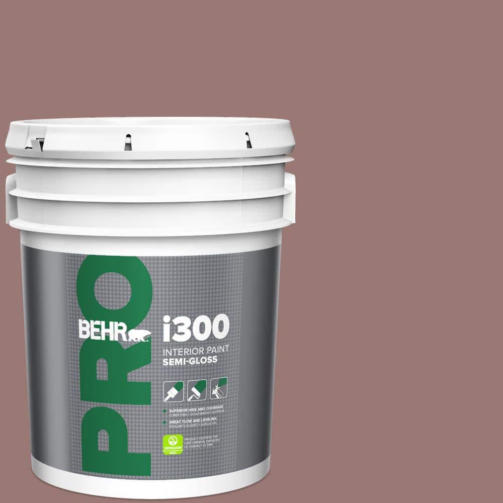 BEHR PRO 5 gal. #120F-5 Hickory Stick Semi-Gloss Interior Paint PR37305 ...