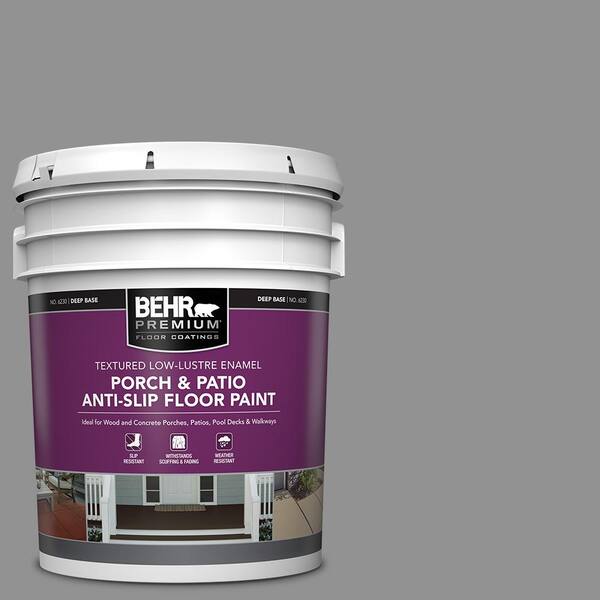 BEHR PREMIUM 5 gal. #N520-4 Cool Ashes Textured Low-Lustre Enamel ...