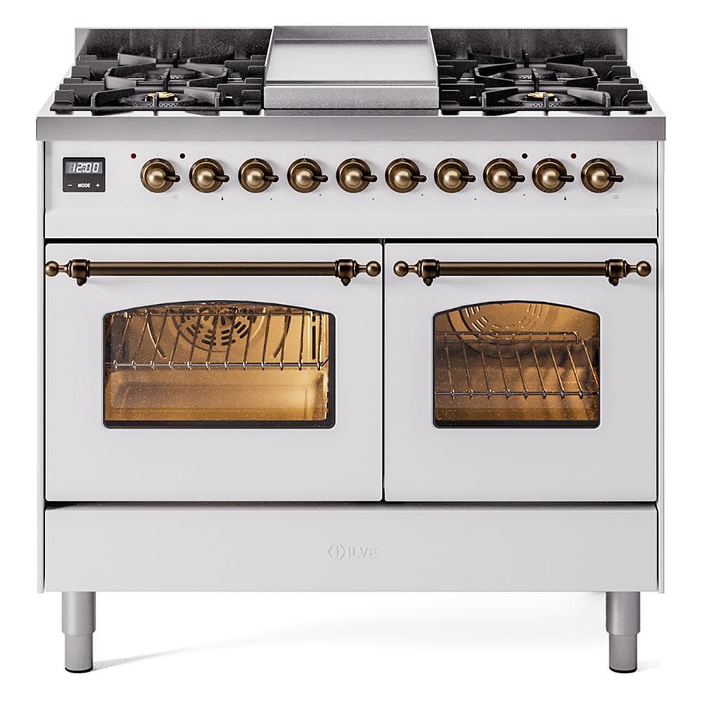 ILVE Nostalgie II 40 in. Dual Fuel Liquid Propane Range with 6-Burnerss ...