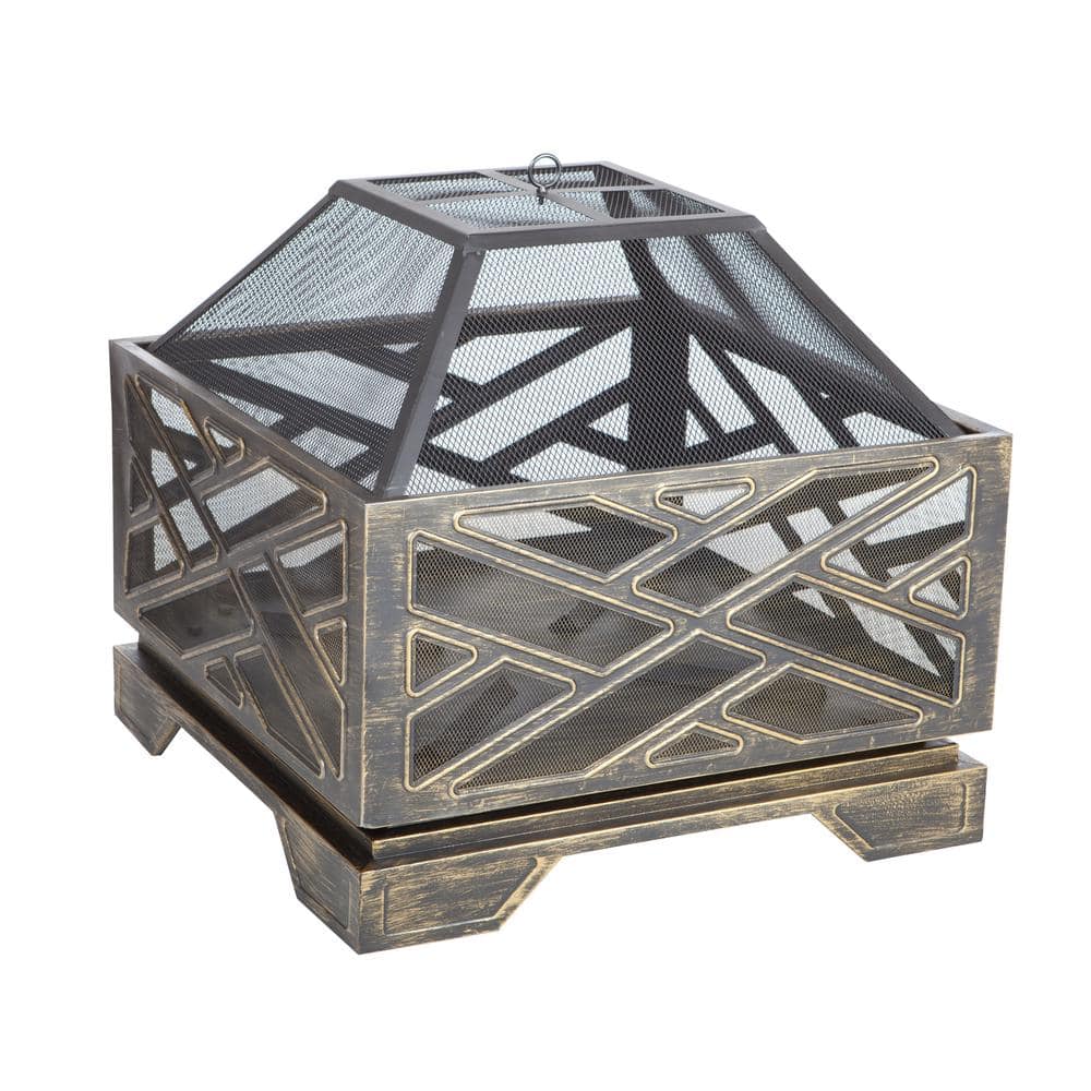 Fire Sense Catalano 26 in. Square Steel Fire Pit 62239 - The Home Depot