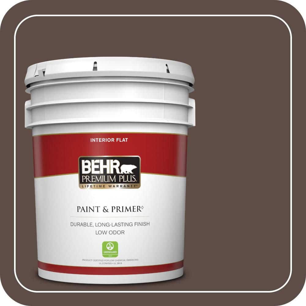BEHR PREMIUM PLUS 5 gal. #PPH-74 Espresso Coffee Flat Low Odor Interior ...