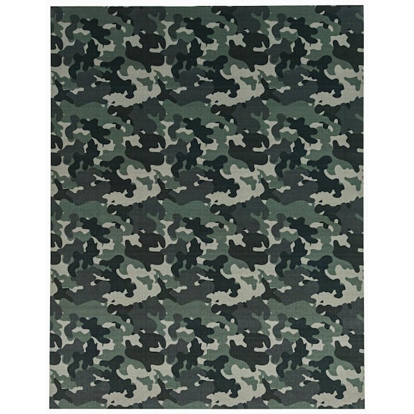 FOSS FLOORS Green 6 ft. x 8 ft. Camo Rug Indoor/Outdoor Area Rug ...