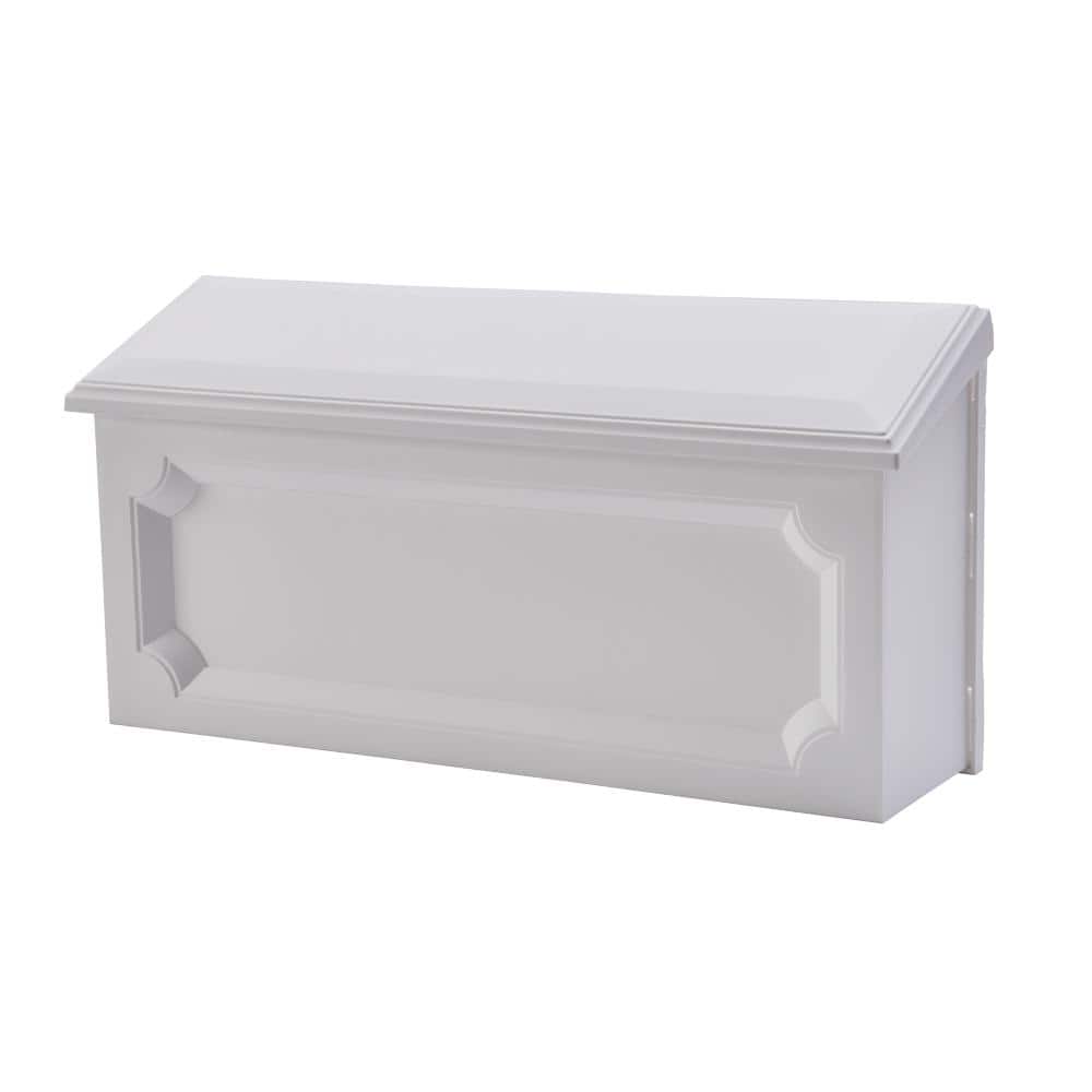 Gibraltar Mailboxes Windsor White, Small, Plastic, Wall Mount Mailbox ...