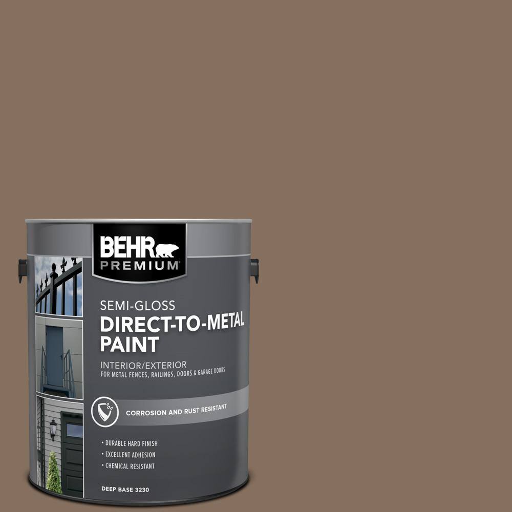 BEHR PREMIUM 1 gal. #N230-6 Whiskey Barrel Semi-Gloss Direct to Metal ...