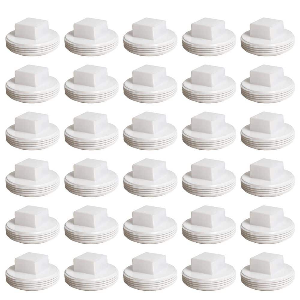 PLUMBFLEX 4 in. White PVC DWV Cleanout Plug, Male Pipe Thread (MPT) End ...