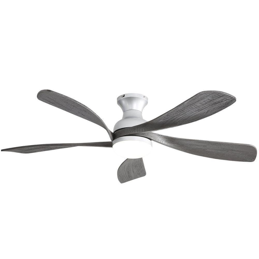 Sofucor 52 in. Indoor/Outdoor Nickel Smart 6-Speed Ceiling Fan with LED ...