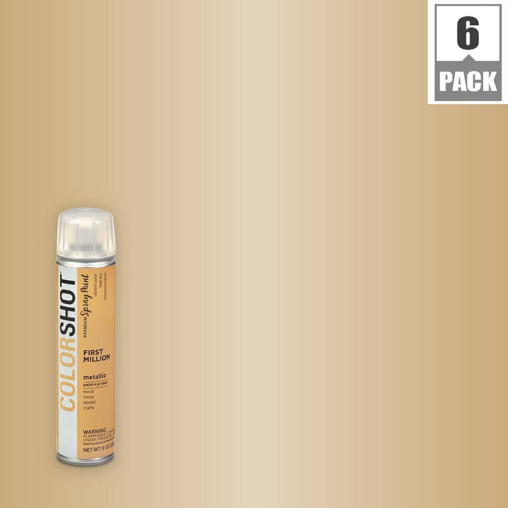 COLORSHOT 9 oz. Metallic First Million Gold General Purpose Aerosol ...