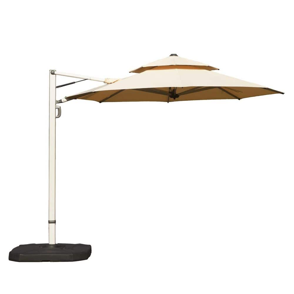 Zeus & Ruta 10 ft. Round Cantilever Patio Umbrella with Center Pole in ...