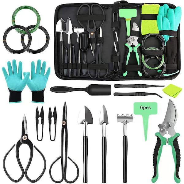 24-Piece Bonsai Tree Garden Tool Set B0B39H8L6J - The Home Depot