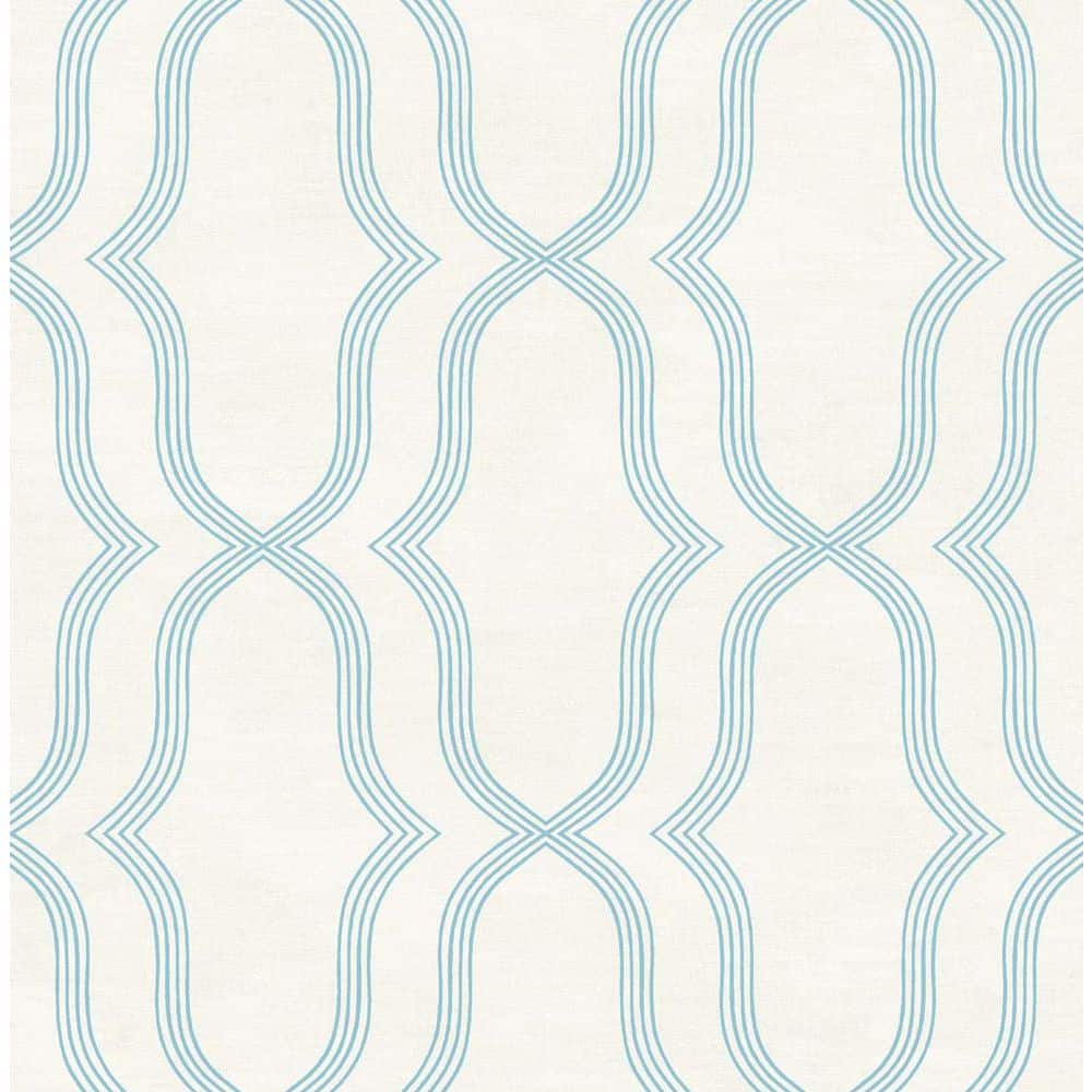 Seabrook Designs 56 sq. ft. Blue Skies Geometric Unpasted Paper ...