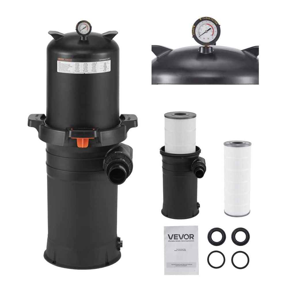 VEVOR Pool Cartridge Filter, 200 sq. ft, High-Efficiency Pool Filter ...