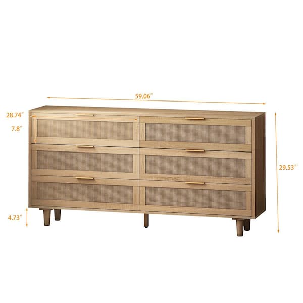 59.06 in. W x 15.75 in. D x 29.53 in. H Natural Brown Linen Cabinet for Bathroom Living Room