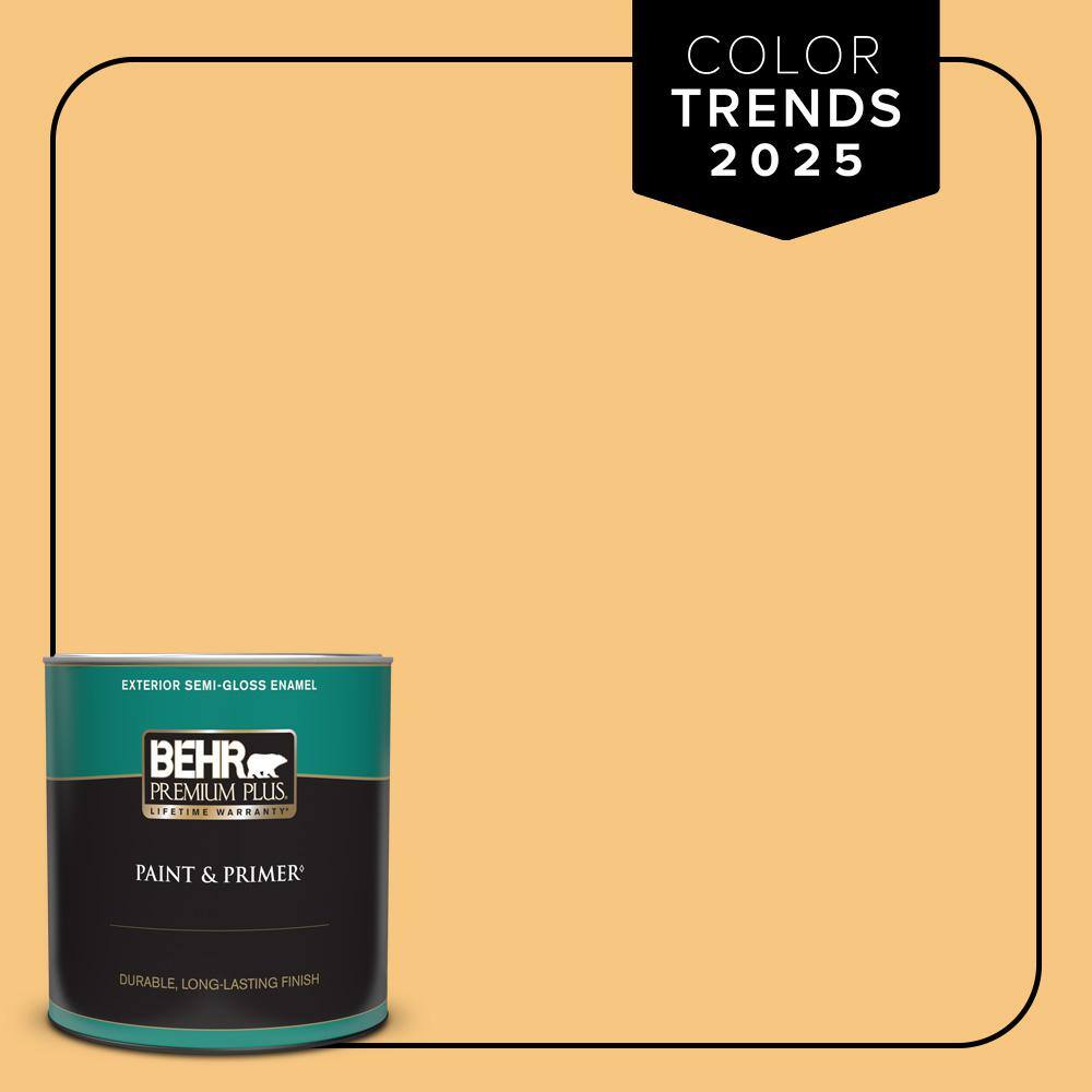 BEHR PREMIUM PLUS 1 qt. #PPU6-07 Jackfruit Semi-Gloss Enamel Exterior ...