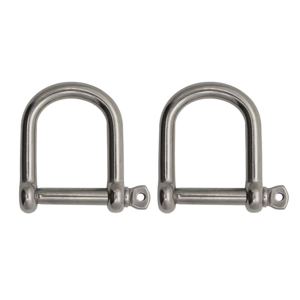 Extreme Max BoatTector Stainless Steel Wide D Shackle - 1/2", 2-Pack ...
