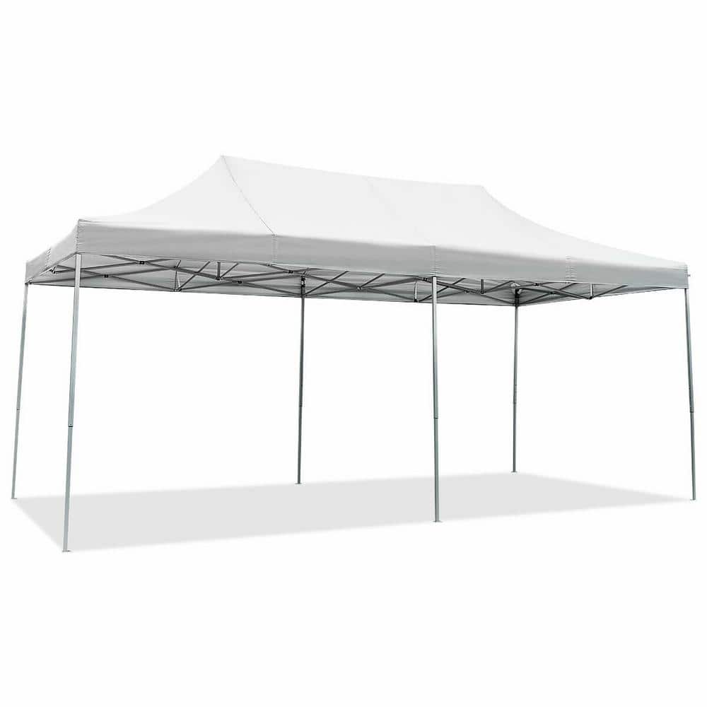 Liviza 10 ft. x 20 ft. Silver Leg Pop-Up Canopy DOS70118WH - The Home Depot
