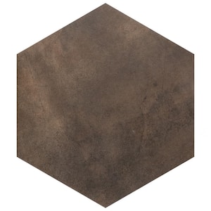 Merola Tile Industrial Hex Copper 8-1/2 in. x 9-7/8 in. Porcelain Floor and Wall Take Home Tile ...