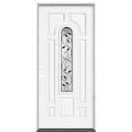 Masonite 36 in. x 80 in. Pergola Center Arch Right-Hand Inswing Primed ...