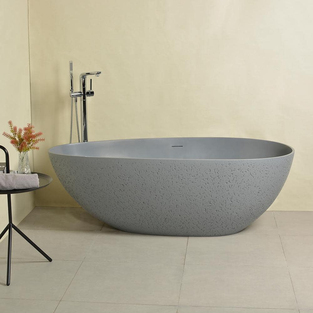 Xspracer Moray 65 in. x 33 in. Stone Resin Flatbottom Solid Surface ...