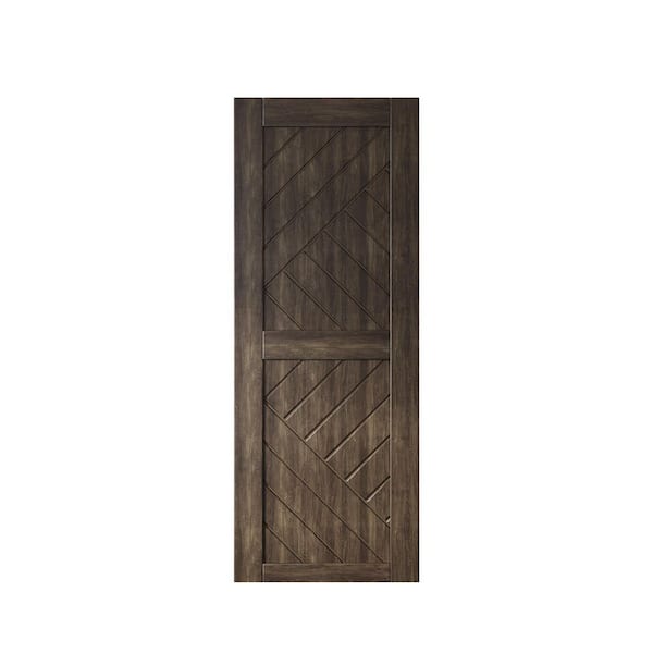 HOMACER HT 30 in. x 80 in. C-Panel Solid Core Ebony Geometric Design ...