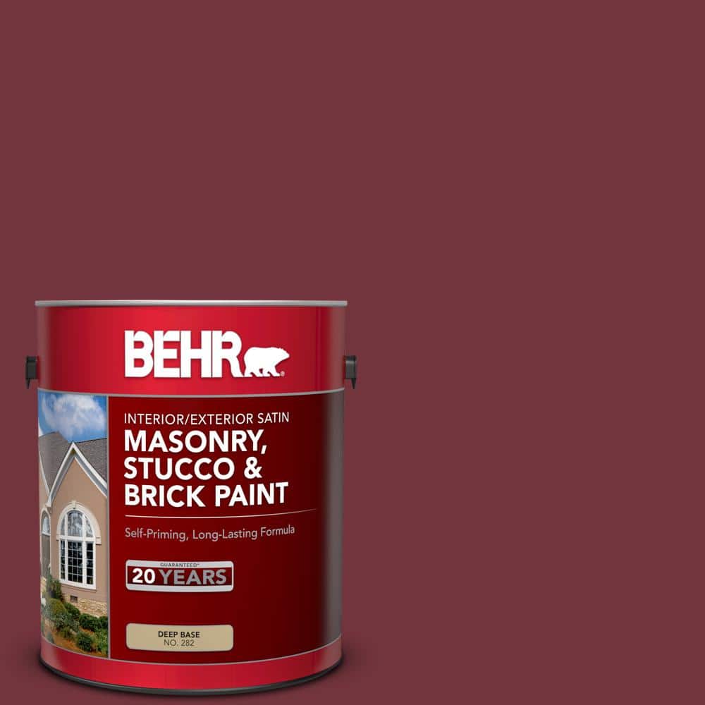 BEHR 1 gal. #S130-7 Cherry Cola Satin Interior/Exterior Masonry, Stucco ...
