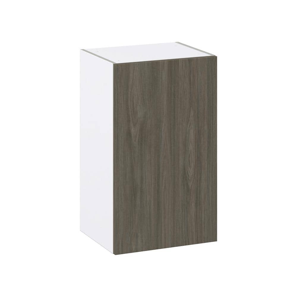 J COLLECTION Medora textured Slab Walnut Assembled Wall Kitchen Cabinet with Full Height Door ...