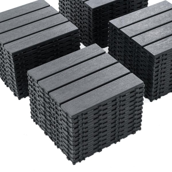 WRIGHTMASTER 1 ft. x 1 ft. Quick Deck Composite Interlocking Deck Tile ...