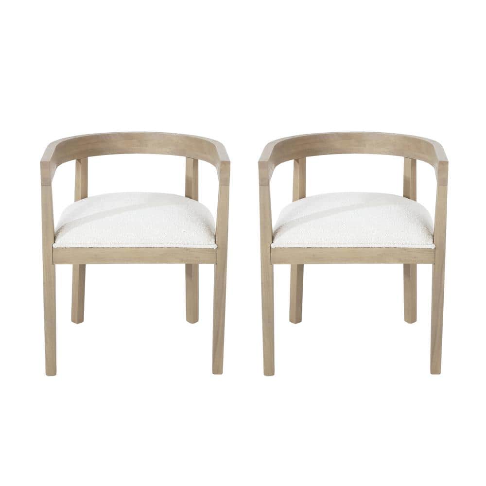 Noble House Cinnabar Light Ash and Almond Fabric Upholstered Dining ...