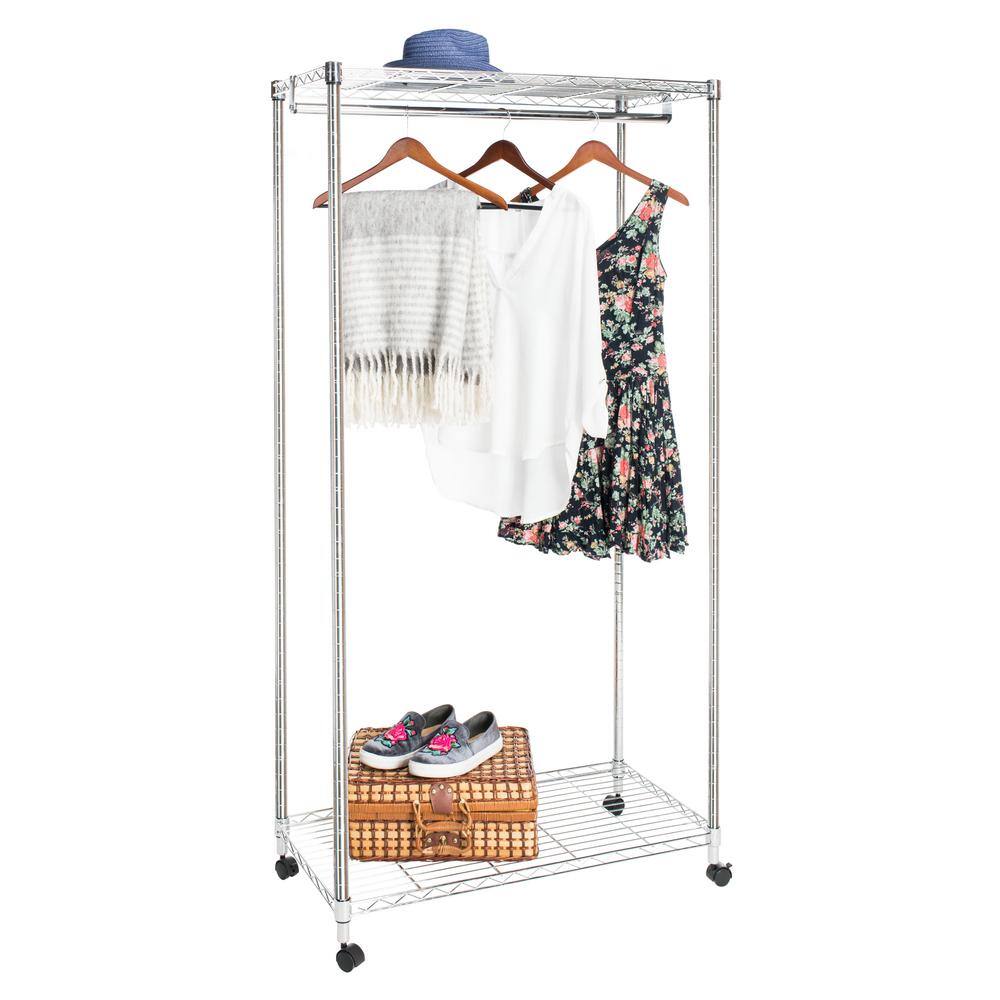happimess Silver Steel Clothes Rack 36 in. W x 72.44 in. H HPM5016A ...