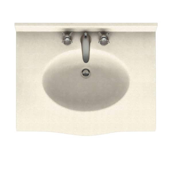 Swanstone Europa 31 in. Solid Surface Vanity Top in Pebble with Pebble ...