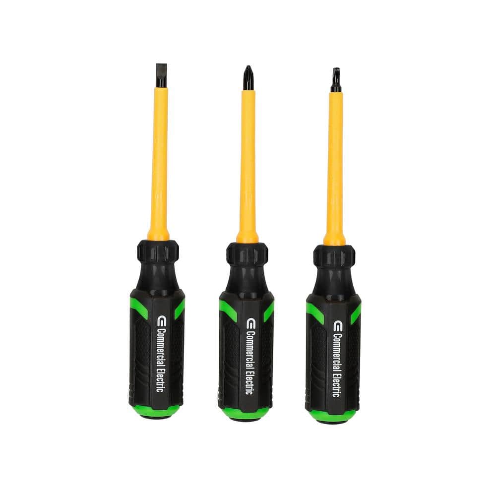 Commercial Electric 3-Piece Insulated Screwdrivers 91364 - The Home Depot