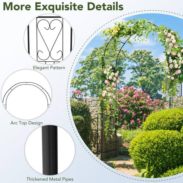 Outdoor Garden Archway OUSHENG 8ft Tall Metal Garden Arch – Cathedral ...