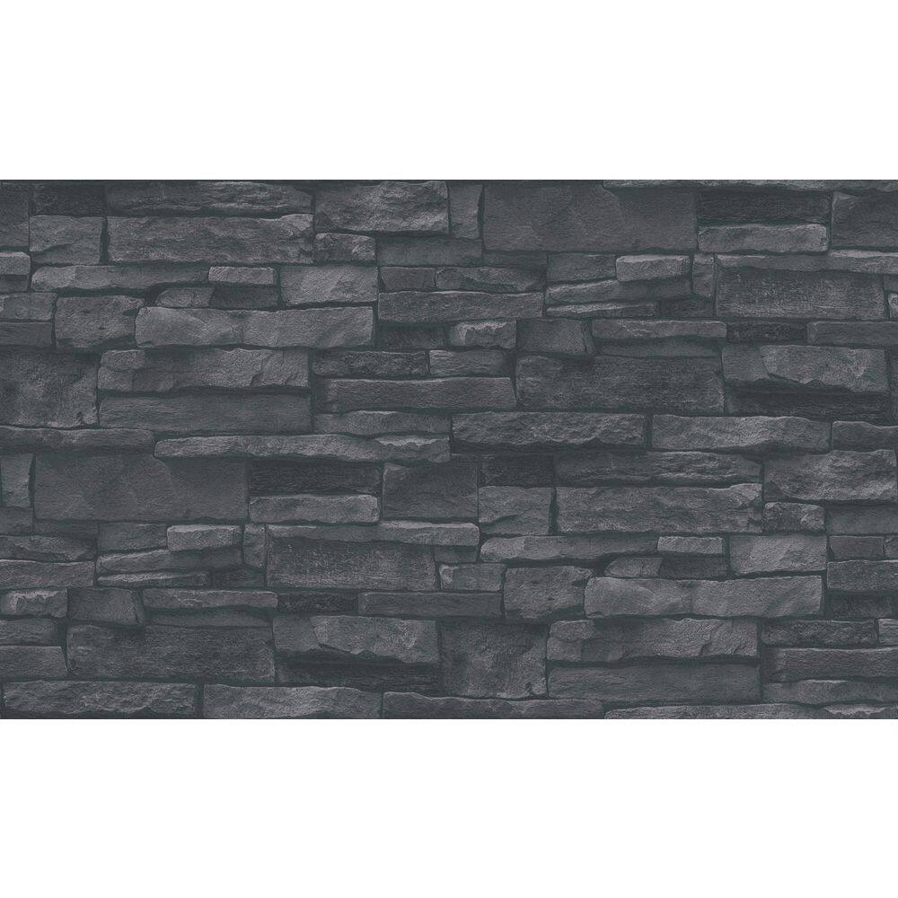 Bricks and More Collection Black Sandstone Splendor Matte Finish Vinyl ...