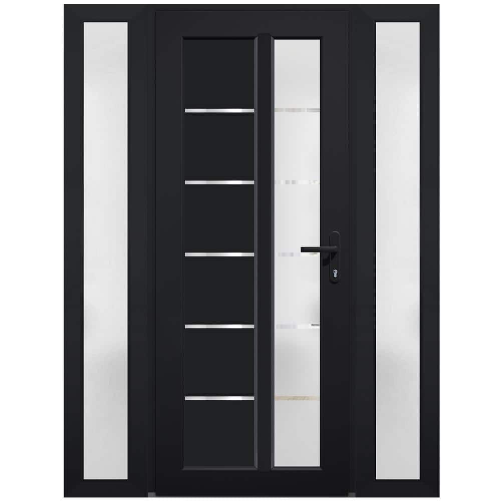 VDOMDOORS 8088 62 in. W. x 80 in. Left-hand/Inswing Frosted Glass Matte ...