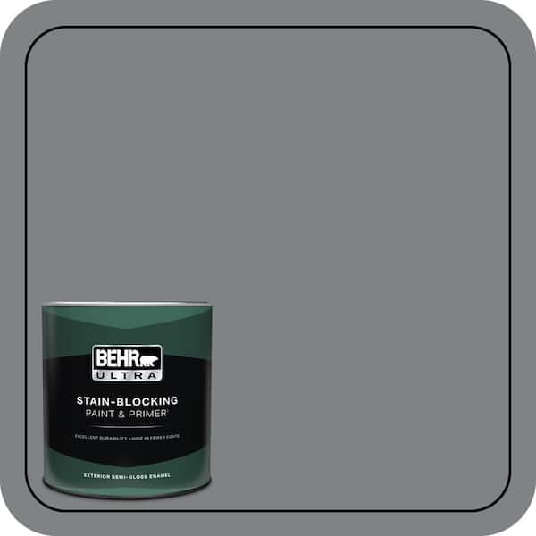 BEHR ULTRA 1 qt. #PPU26-03 Legendary Gray Semi-Gloss Enamel Exterior ...
