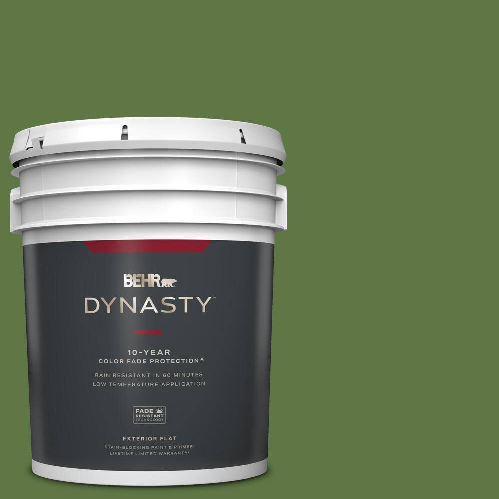 BEHR DYNASTY 5 gal. #420D-7 Dill Pickle Flat Exterior Stain-Blocking ...