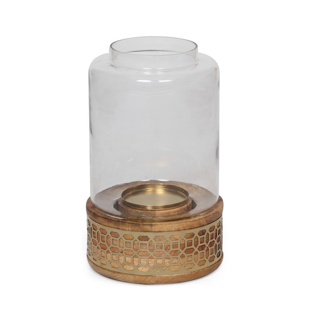 Boho Handcrafted Gold Composite Candle Holder, Accommodates 6 in. Dia ...