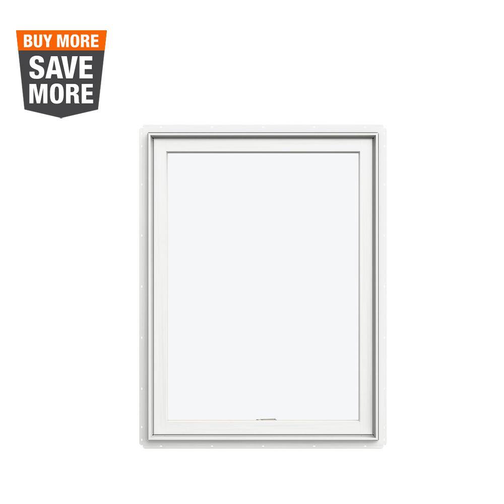 JELD-WEN 30 in. x 48 in. W-5500 Right-Hand Casement Wood Clad Window ...