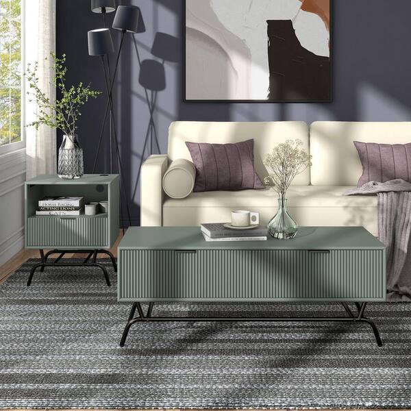 Furniture of America Yasar 2-Piece 42 in. Sage Green Rectangle ...