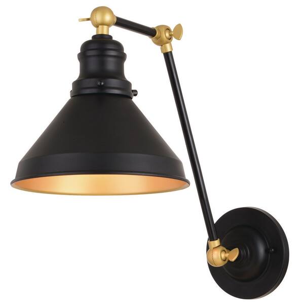 VAXCEL Alexis 8 in. W Oil Rubbed Bronze and Satin Gold Adjustable Swing ...