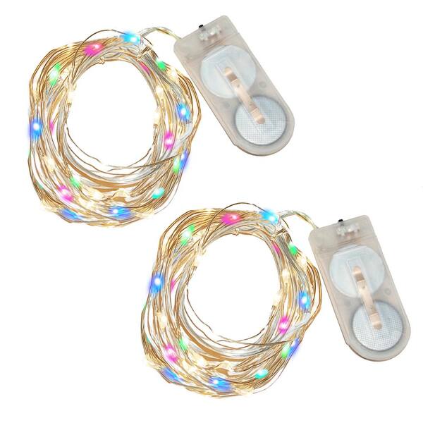 LUMABASE 40-Light Mini Waterproof LED Multi-Color String Light (2-Pack ...