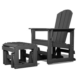 JEAREY Plastic HDPE Resin Rocking Glider Chair Adirondack Swivel ...