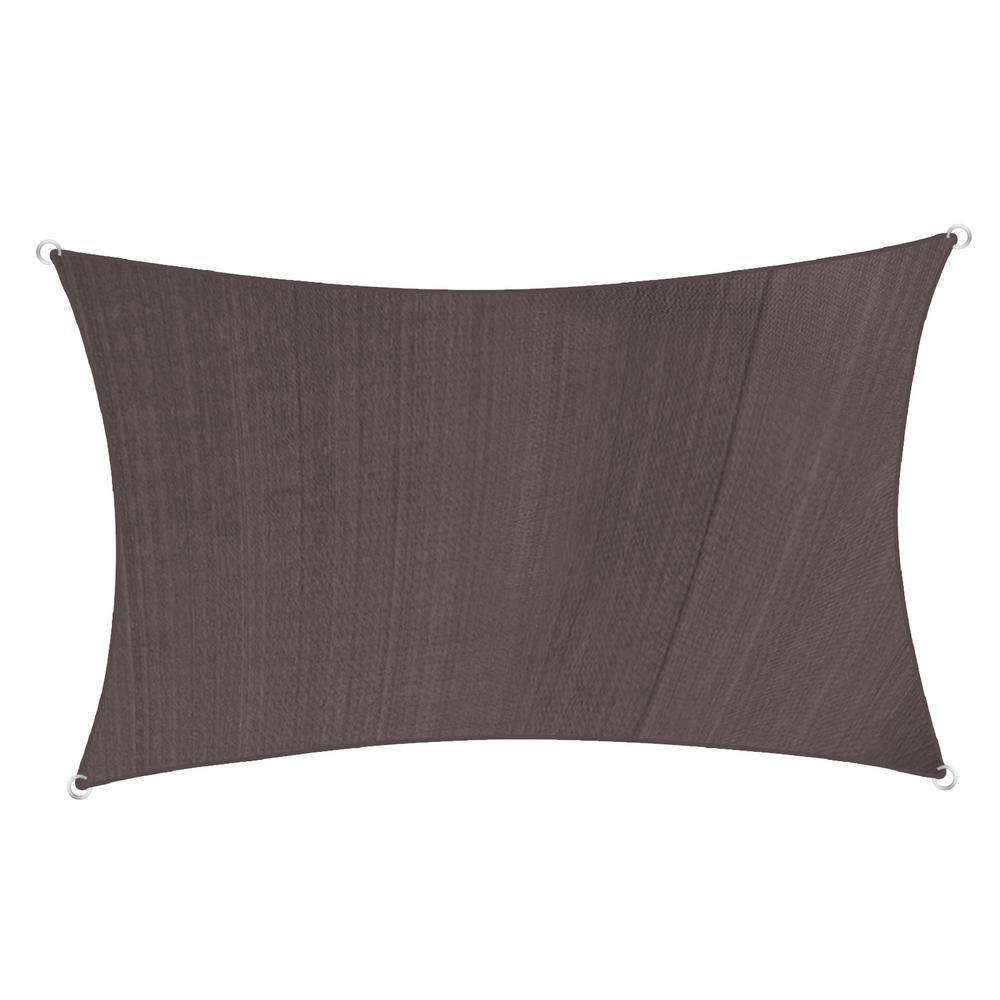 workpoint 8 ft. x 10 ft. Brown Rectangle Sun Shade Sail For Backyard ...