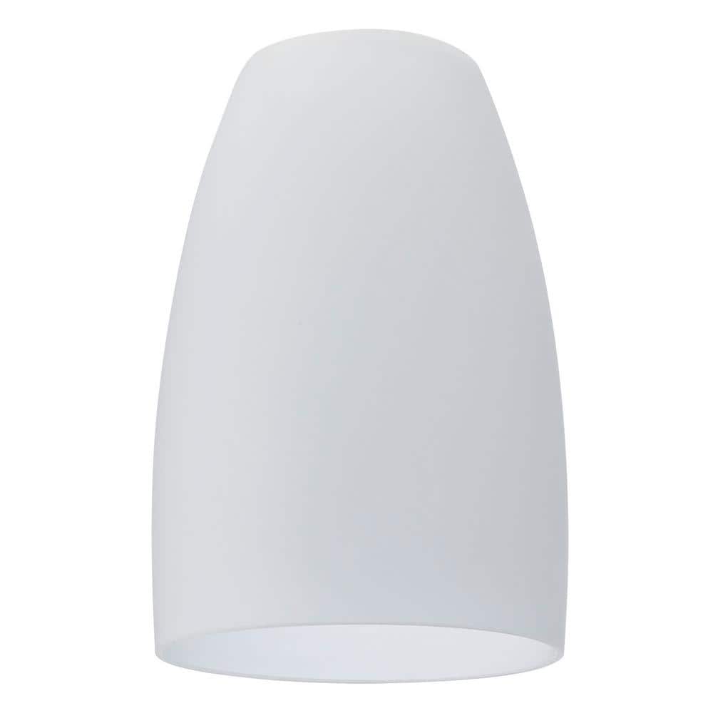 PRIVATE BRAND UNBRANDED 7 in. White Frosted Glass Elongated Oval Shaped ...